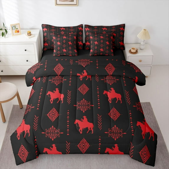 Feelyou Farmhouse Cowgirl Twin Bedding Sets 7pcs, Boho Western Aztec ...