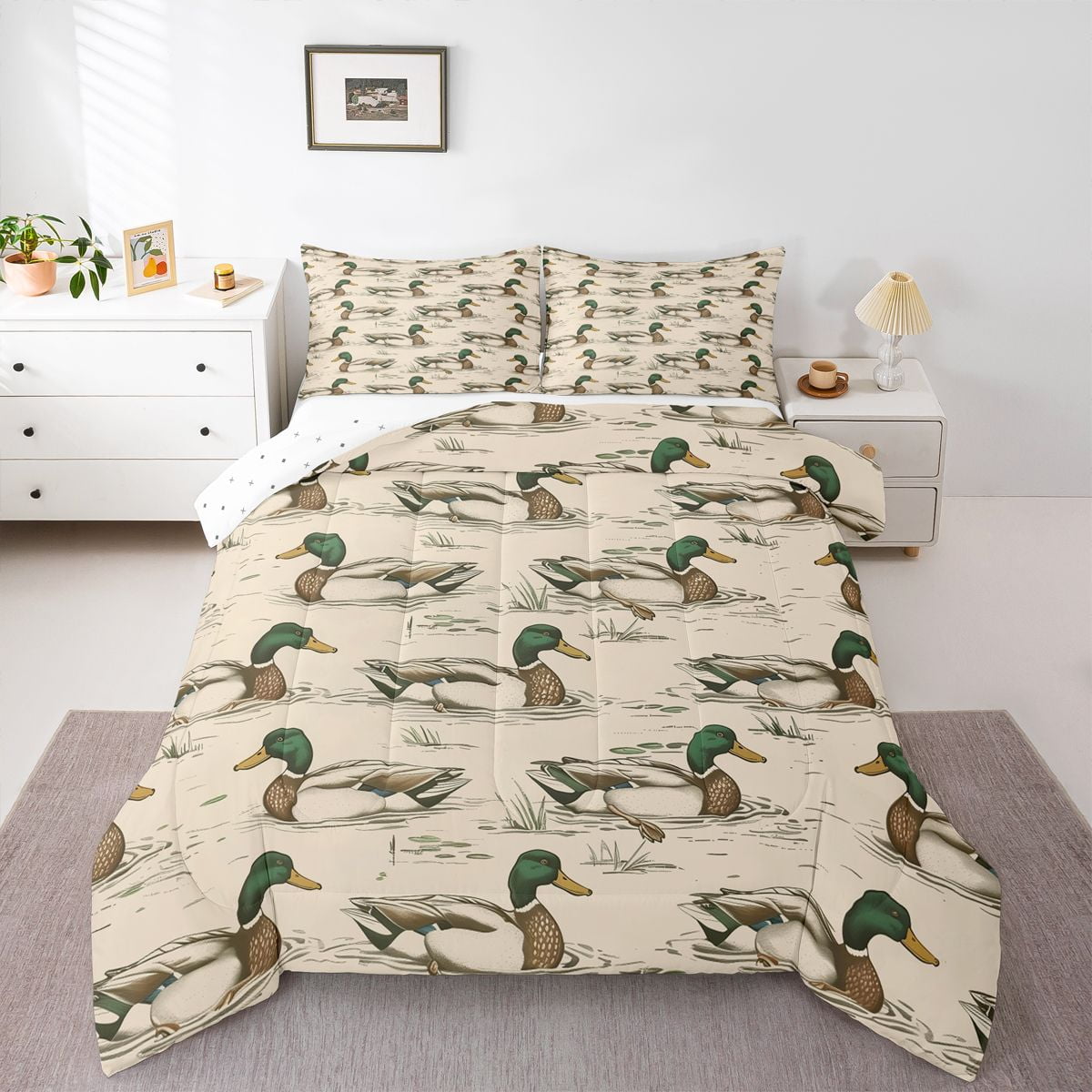 Feelyou Farmhouse Duck Teen Full Size Comforter Sets, Cartoon Animal ...