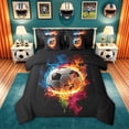 Feelyou Flame Soccer Ball King Bedding for Boys, Cool Fire Water Drip ...