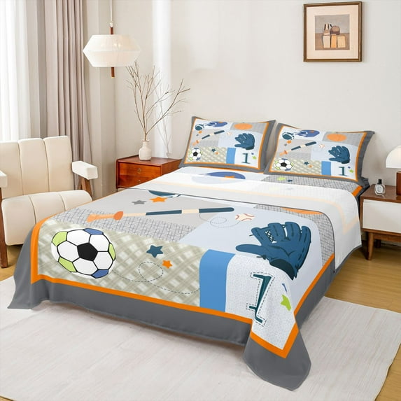Feelyou Football Baseball Lover Twin Sheet Sets for Kids, Buffalo Plaid ...