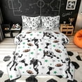 Feelyou Football Player Silhouette Twin Bedding for Boys, Green Cartoon ...