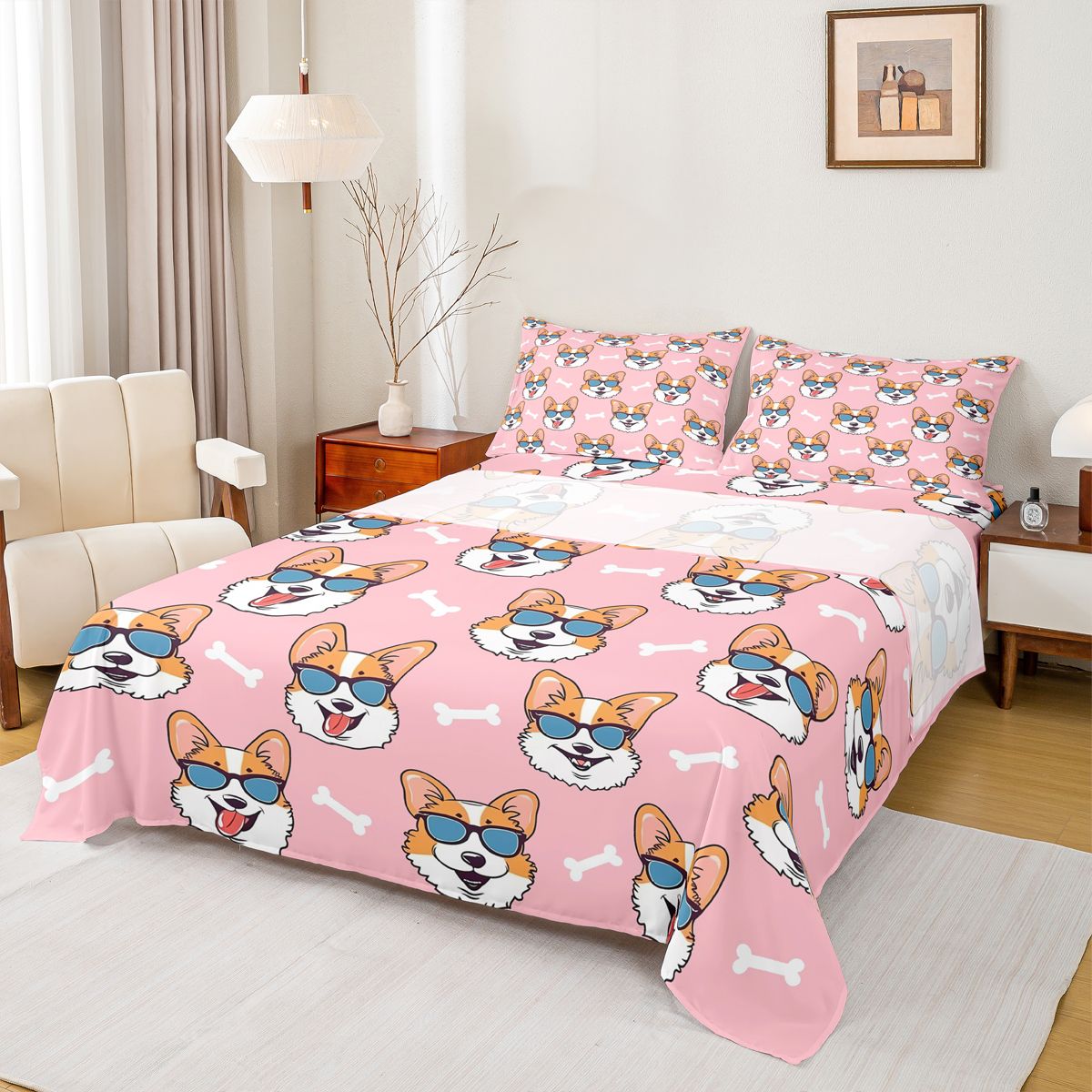Feelyou Funny Dog Pug Full Size Sheets for Kids, Cute Dalmatian Lover ...