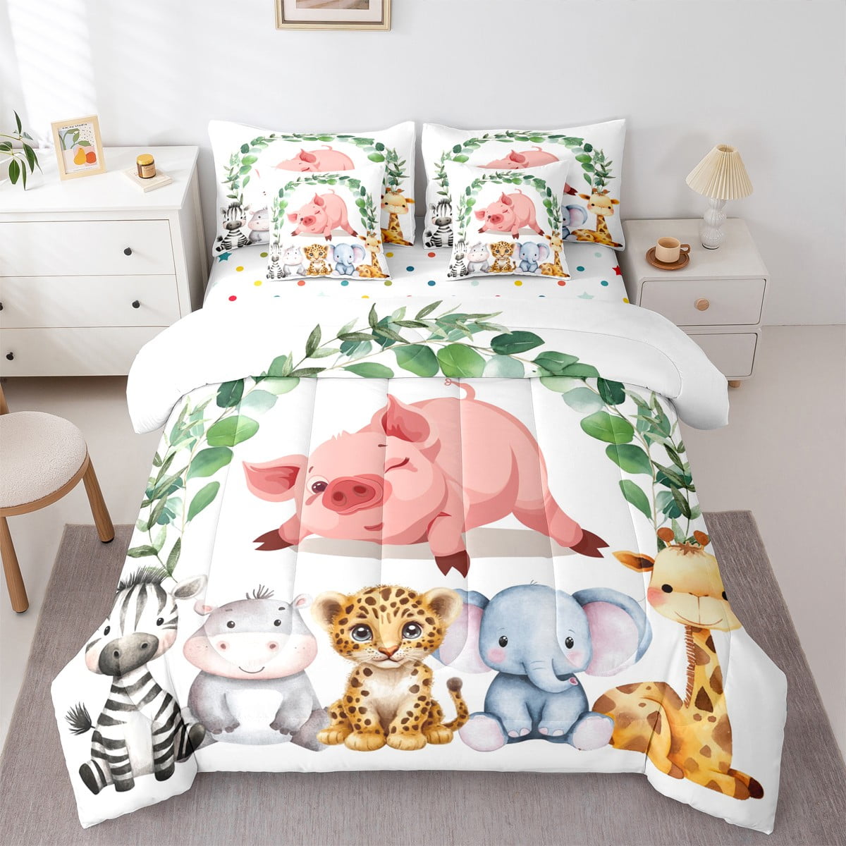Feelyou Funny Farm Pig Bedding Comforter Set 7pcs for Teens, Tiger ...
