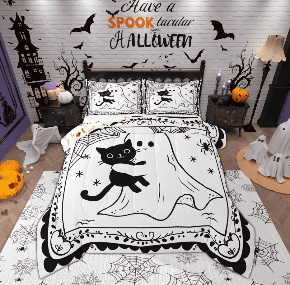 Feelyou Funny Halloween Ghost Full Size Comforter Sets, Gothic Spider ...