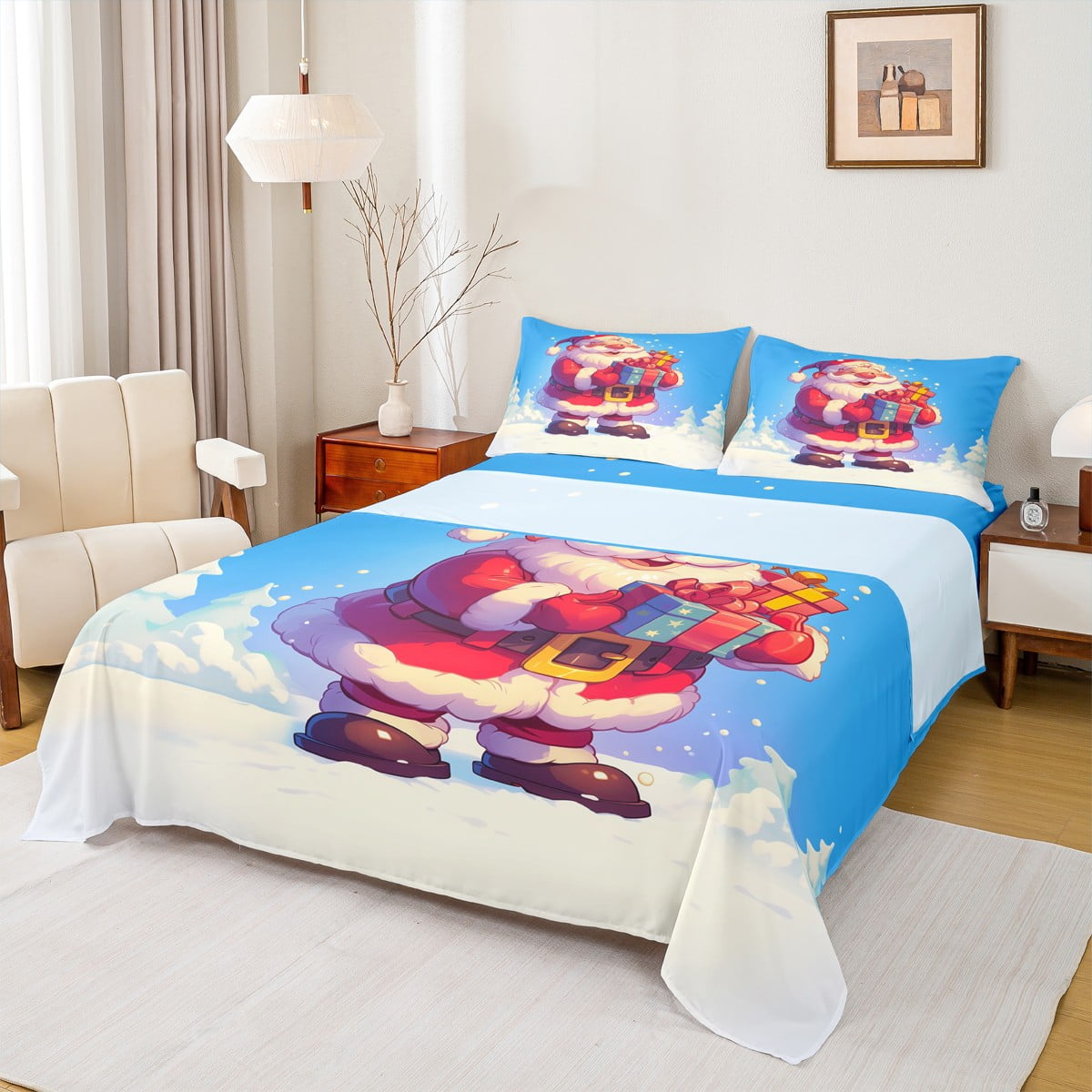 Feelyou Funny Santa Claus Bed Sheets for Kids, Magic Christmas Gnome ...