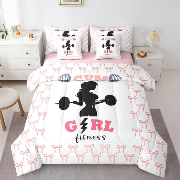 Feelyou Girl Weightlifting Bedding Comforter Set 7pcs, Pink Princess ...