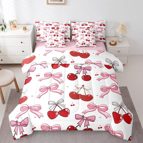 Feelyou Girly Pink Bowknot Bedding Comforter Set 7pcs fo Kid, Yummy Bow ...