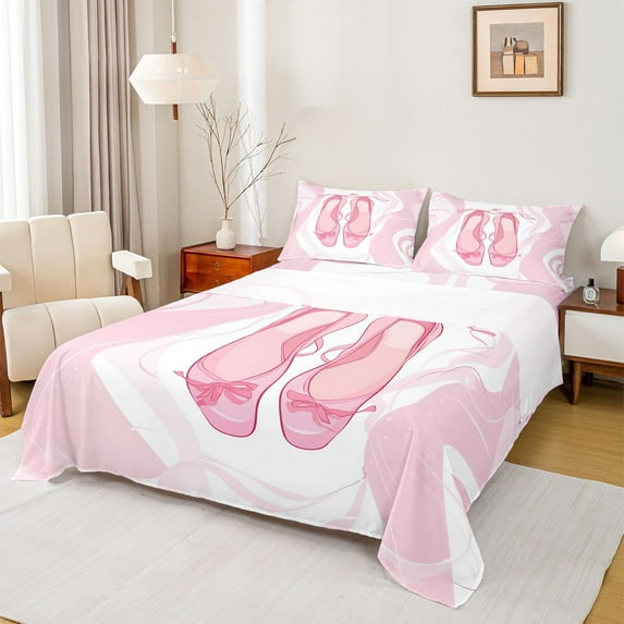 Feelyou Girly Pink Shoes Full Size Sheets for Teens, Cute Ballet ...