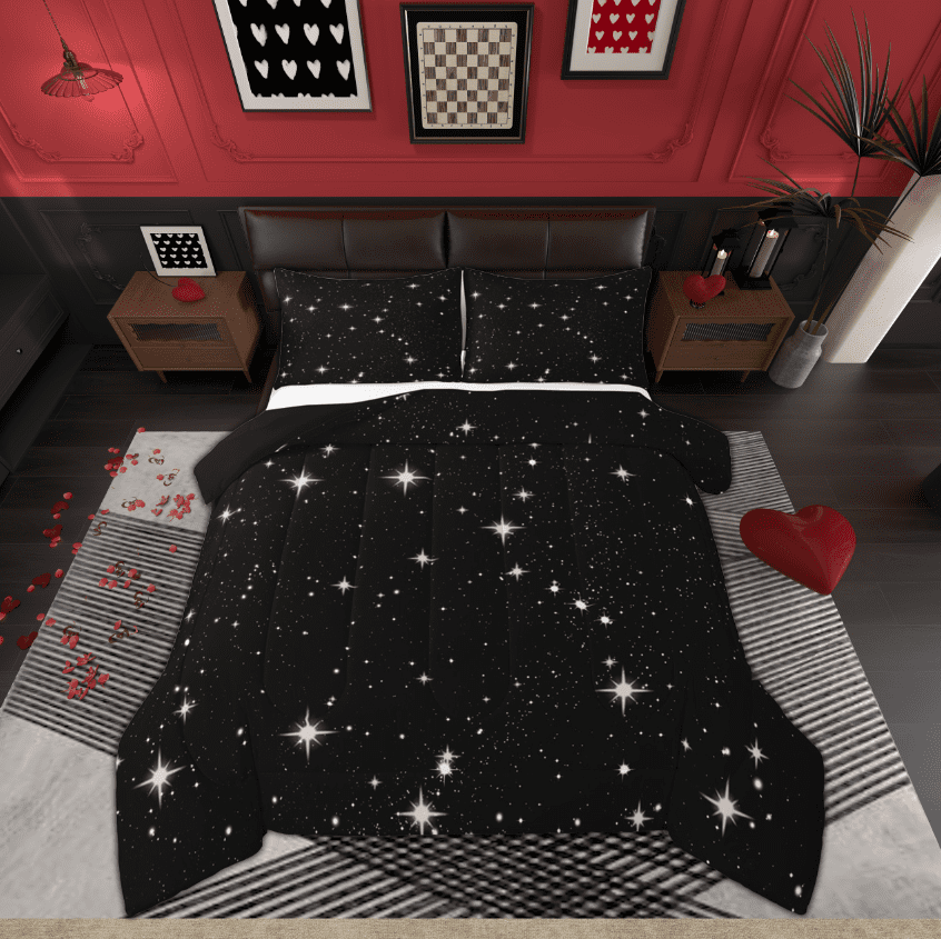 Feelyou Glitter Star Galaxy Full Size Comforter Sets, Mystic Starry Sky ...