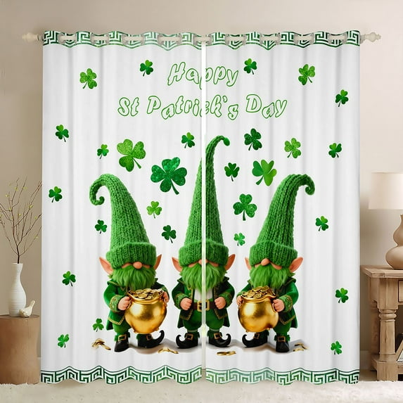 Feelyou Gnome Curtains Pack of 2 (52x84 Each), Spring Holiday Window ...