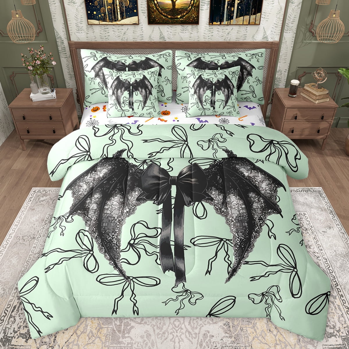 Feelyou Gothic Dreamy Angel Twin Bedding Sets 7-Piece for Kids, Cartoon ...