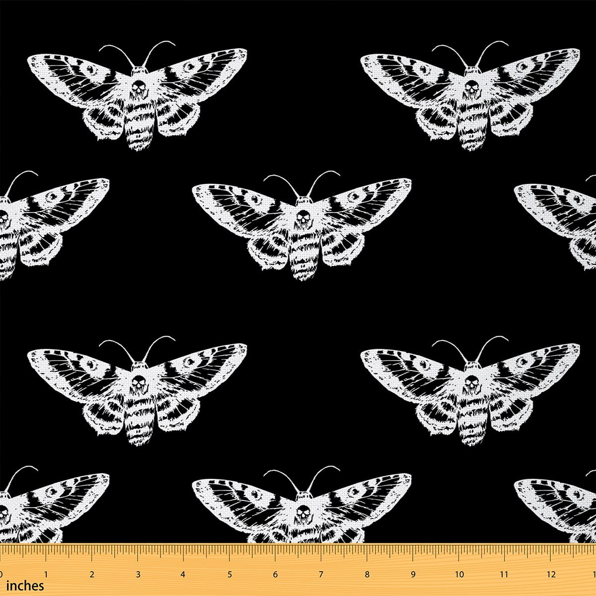 Feelyou Gothic Moth Fabric by the Yard 1 Yard for Teen, Horror Skeleton ...