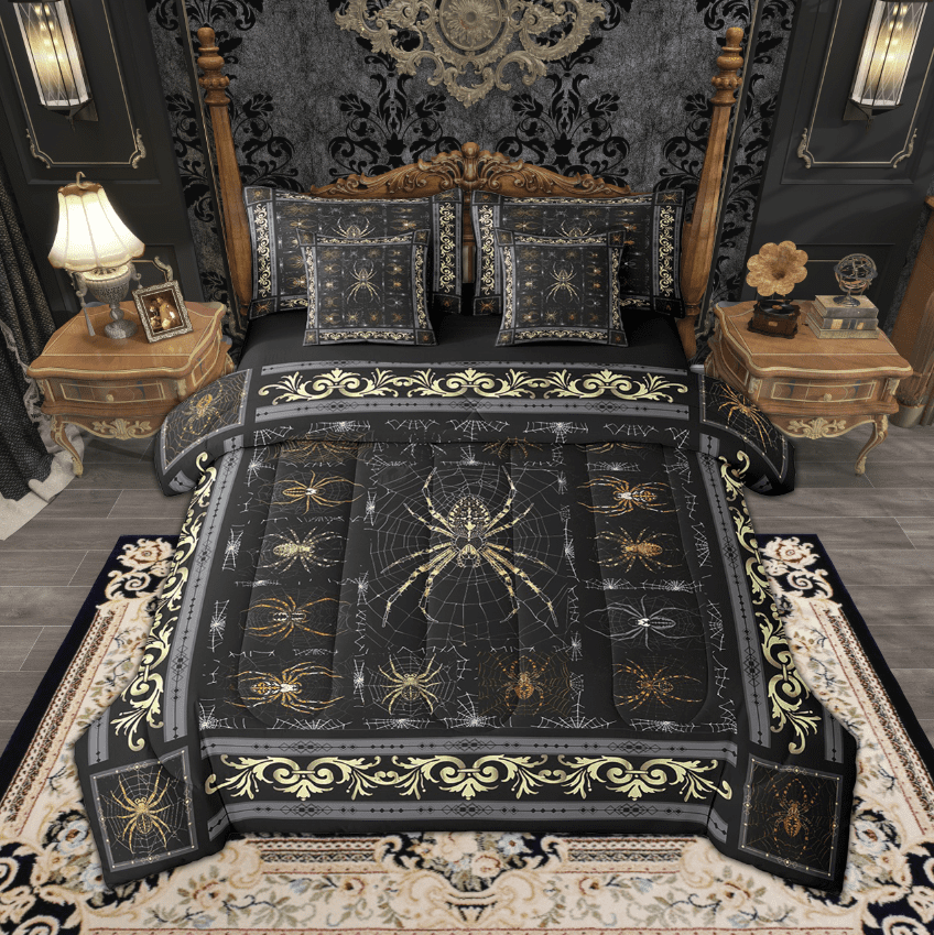 Feelyou Gothic Spider Bedding Comforter Set 7 Pieces, Boho Wild Animal ...