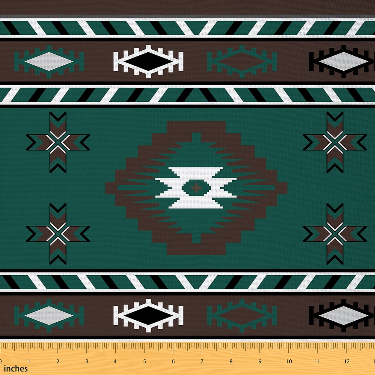 Feelyou Green Aztec Teen Fabric by the Yard 5 Yards, Mandala Bohemian ...