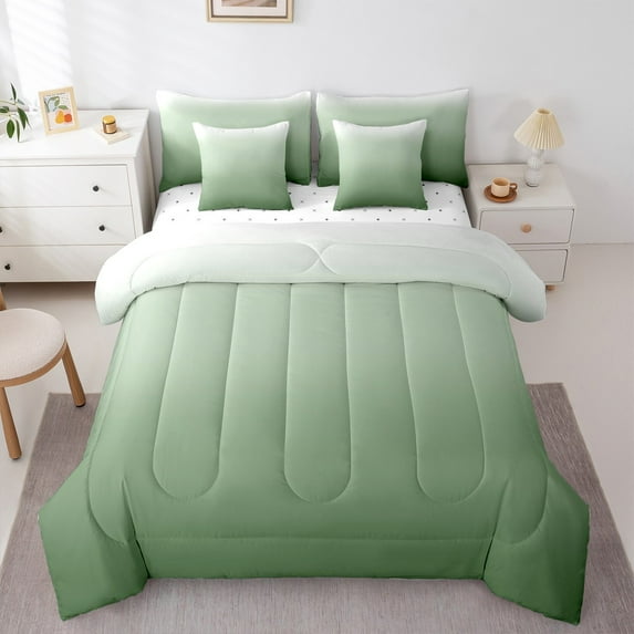 Feelyou Green Fashion Abstract Twin Bedding Sets 7-Piece, Modern ...