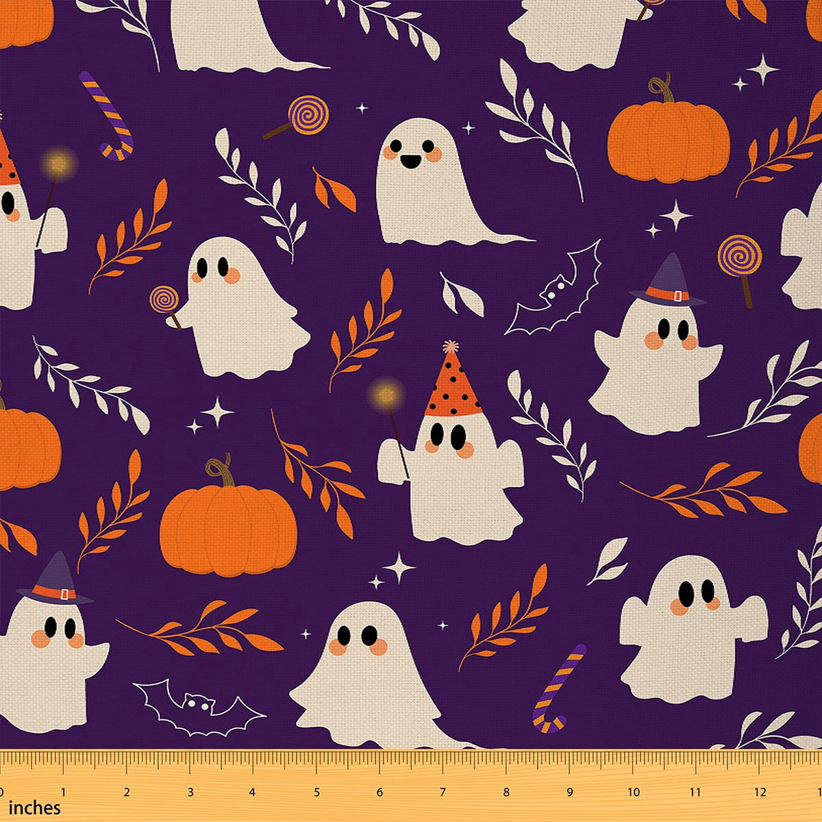 Feelyou Halloween Ghost Fabric by the Yard 10 Yards for Kids, Purple ...