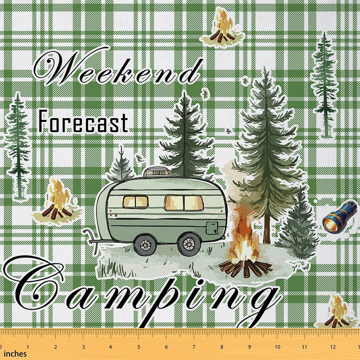 Feelyou Happy Weekend Camping Fabric by the Yard 3 Yards, Jungle ...