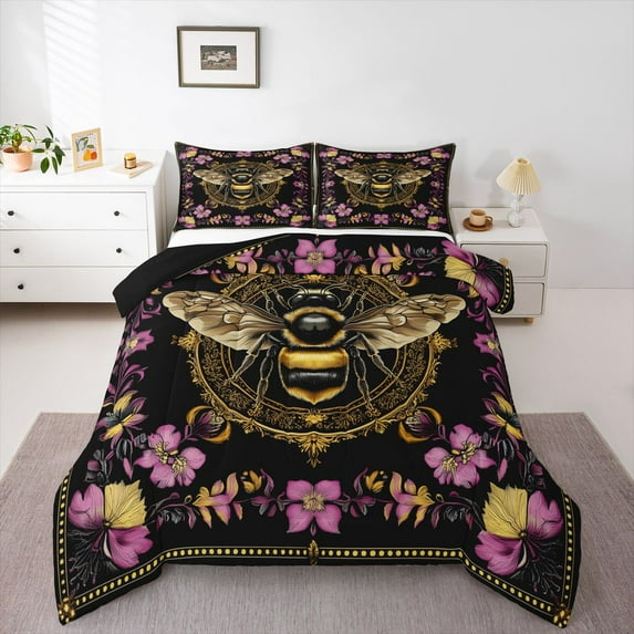 Feelyou Hippie Bee Teens Twin Comforter Sets, Mandala Flower Floral ...