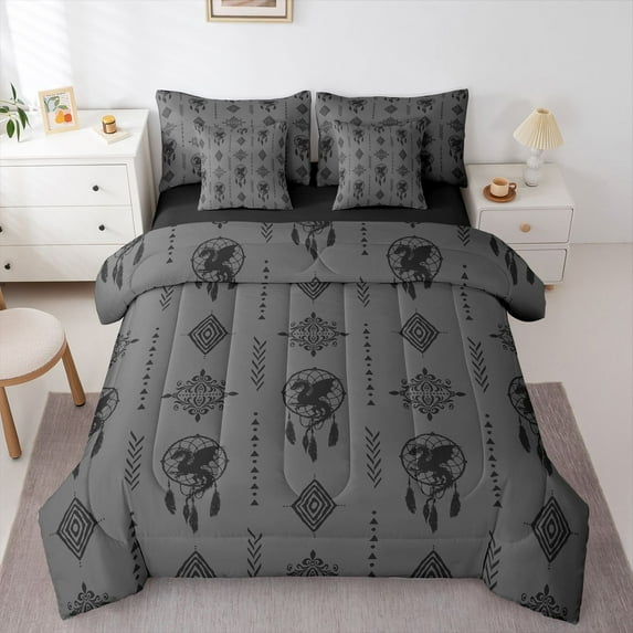 Feelyou Hippie Dream Catcher Comforter Set 7pcs, Damask Aztec Dragon ...
