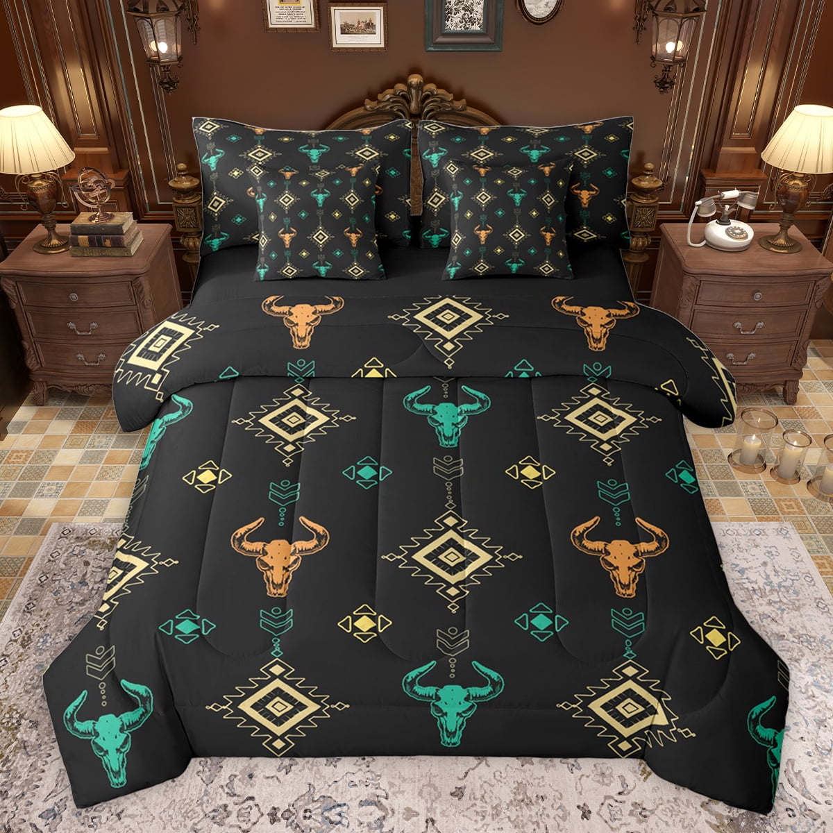 Feelyou Hippie Tribal Aztec Twin Bedding Sets 7-Piece for Adult, Retro ...