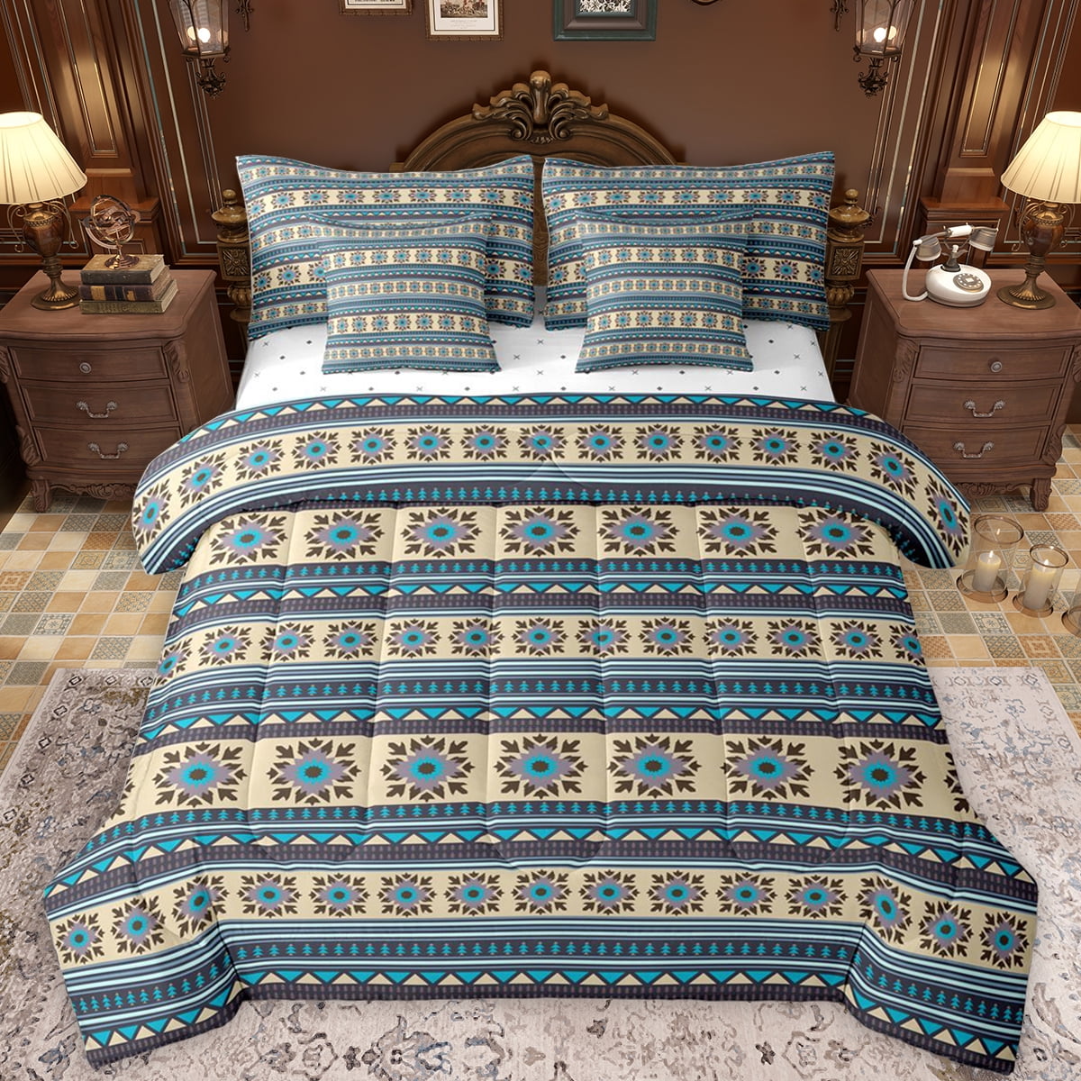 Feelyou Hippie Trible Aztec Twin Bedding Sets 7-Piece, Western Paisley ...