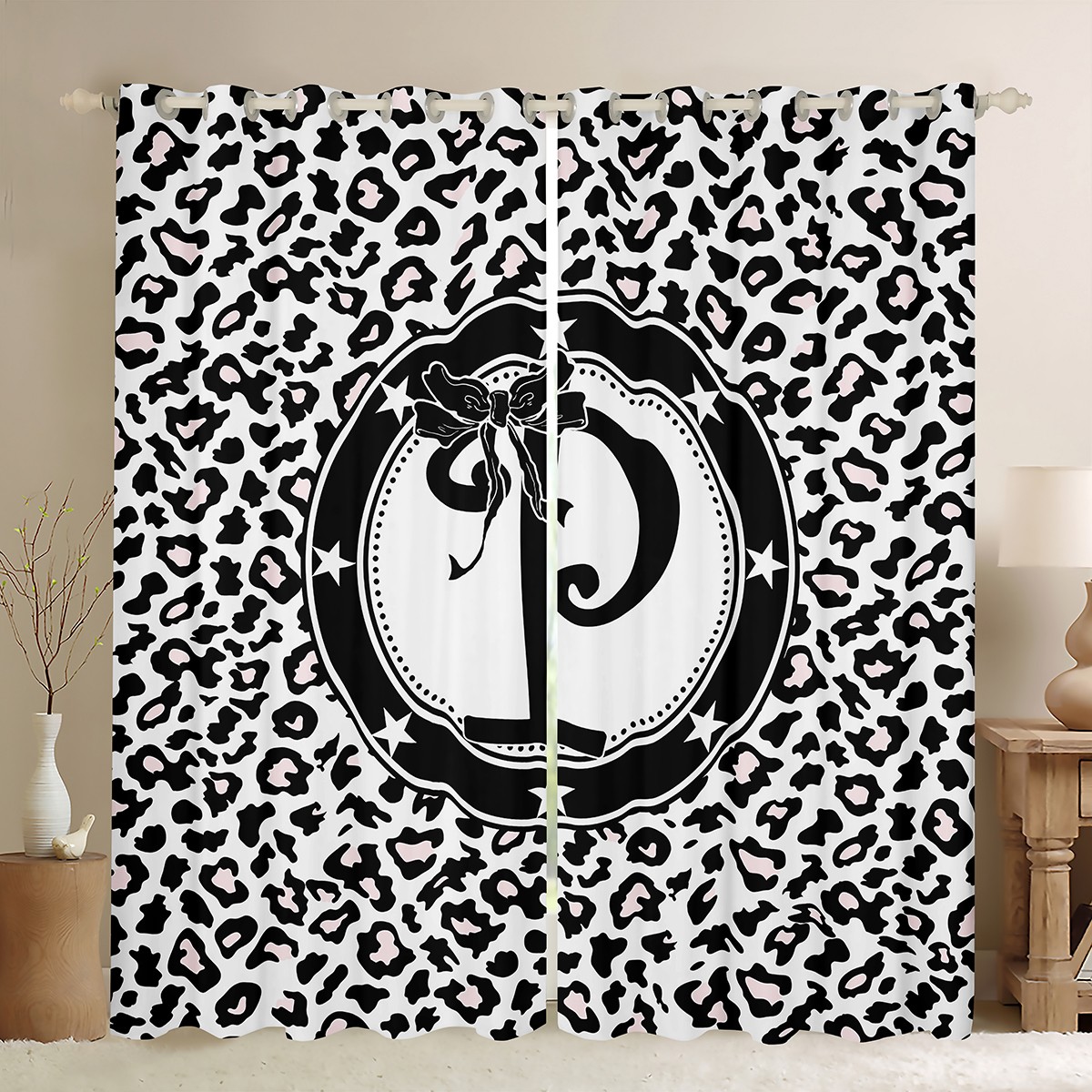 Feelyou Initial P Letter Curtains Pack of 2 (42x84 Each) for Teen ...