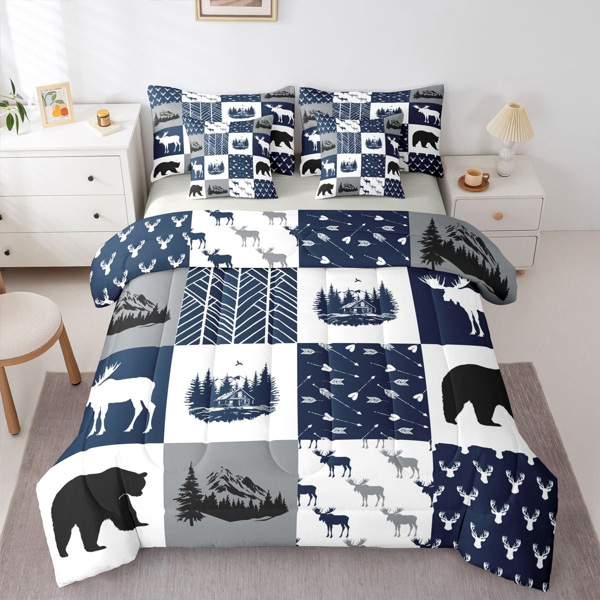 Feelyou Jungle Camping Adventure Bedding Comforter Set 7pcs, Wildlife ...