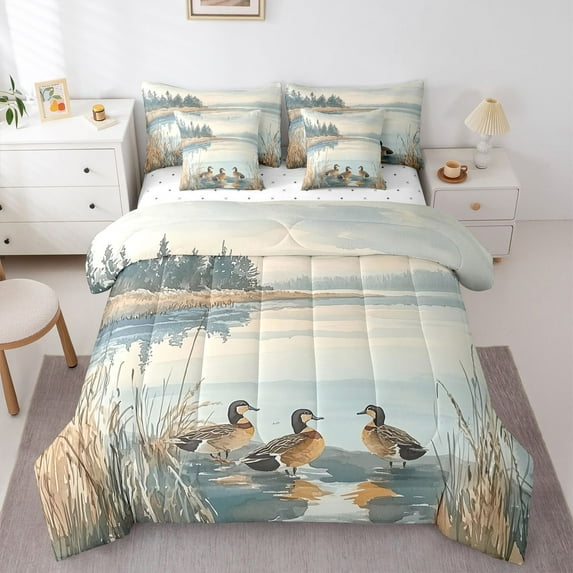 Feelyou Jungle Duck Twin Bedding Sets 7-Piece, Vintage Lake House ...