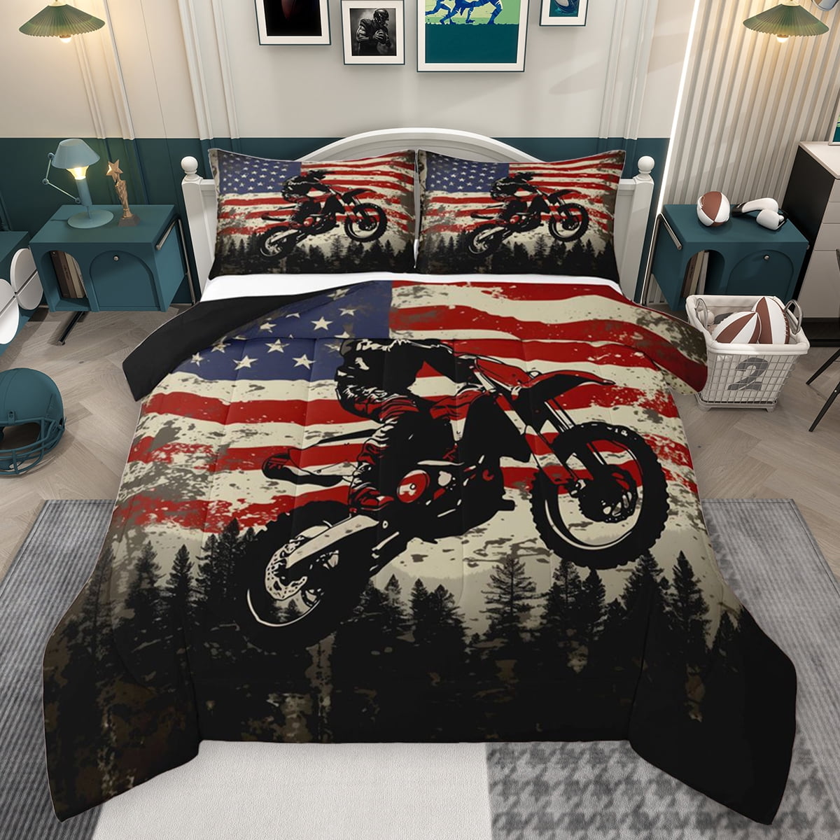 Feelyou Jungle Motorcycle Sport Full Size Comforter Sets for Teen ...