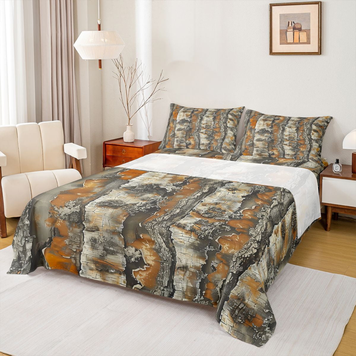 Feelyou Jungle Tree Plant Bed Sheets, Countryside Branches Men King ...