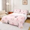 Feelyou Cat Kitten Animal Queen Sheet Sets for Child, Kawaii Love Heart ...