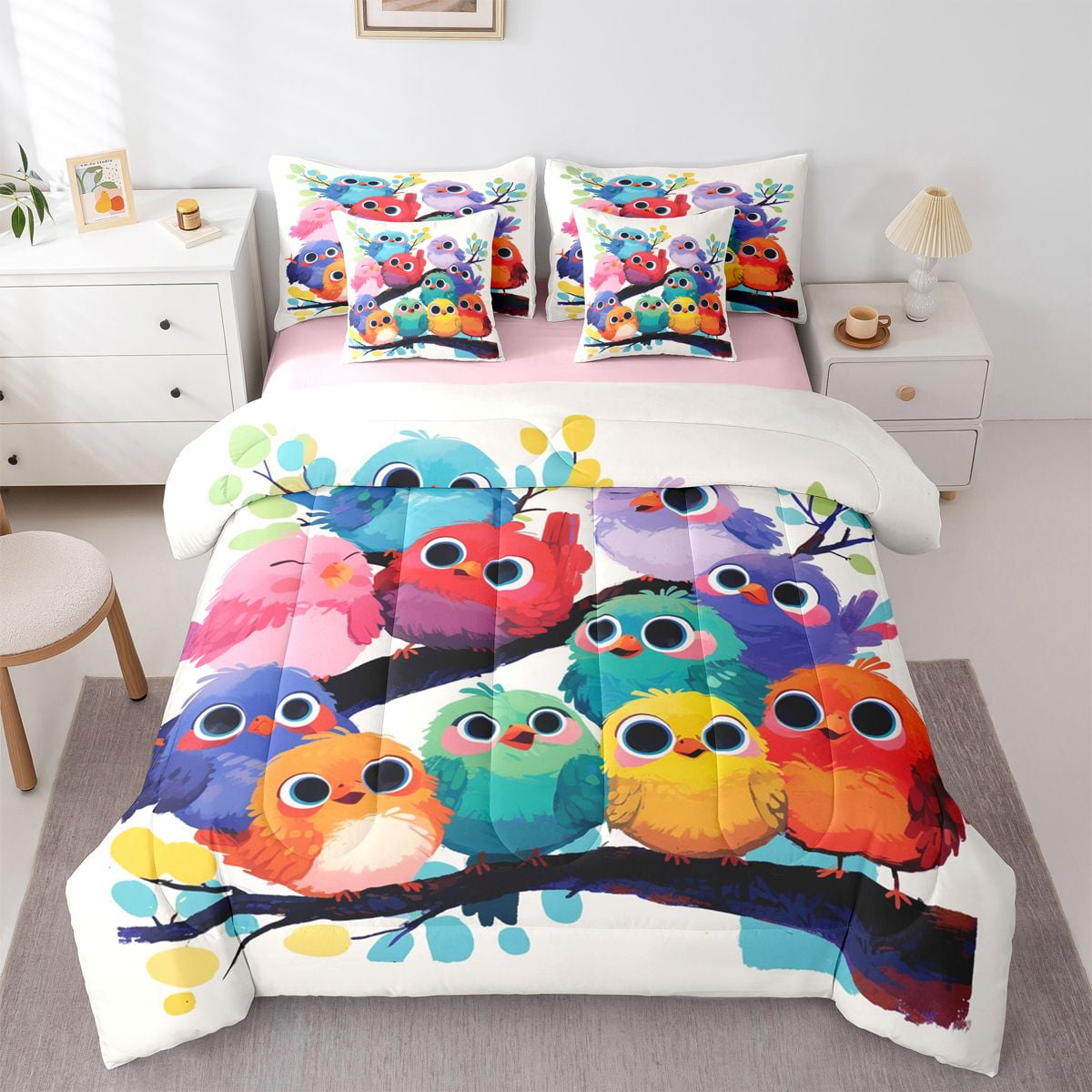 Feelyou Kawaii Cartoon Owl Bedding Comforter Set 7pcs, Cute Animal ...