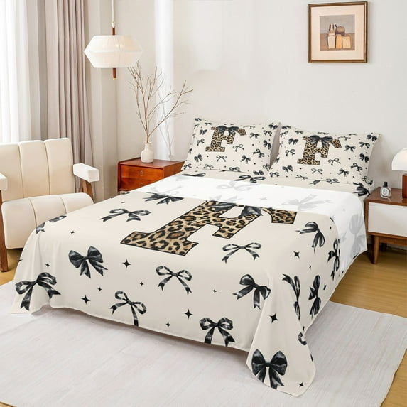 Feelyou Kid Princess Ribbon Queen Sheet Sets, Fashion Monogrammed F Bed ...