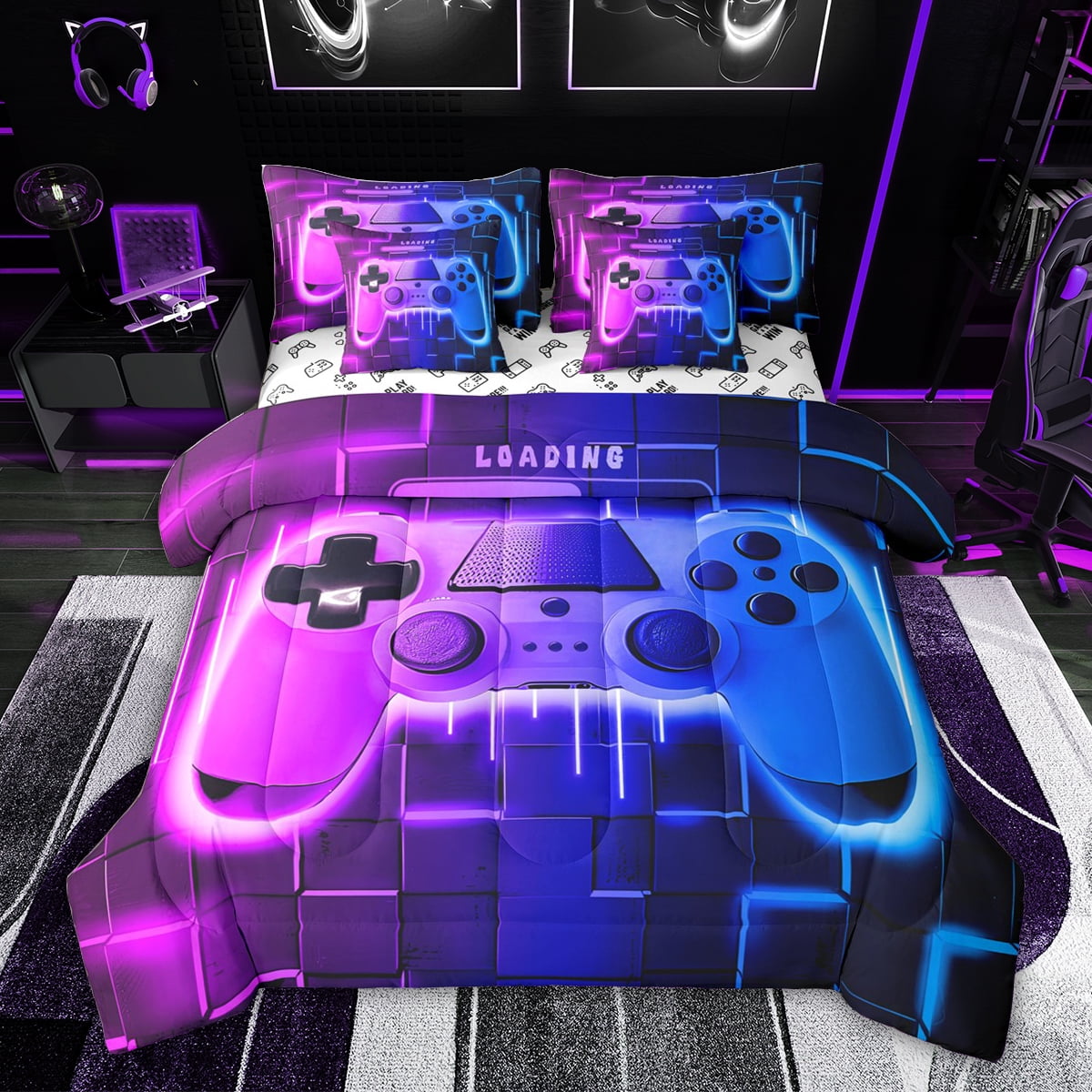 Feelyou Kids Game Controller Bedding Comforter Set 7pcs, Futuristic ...
