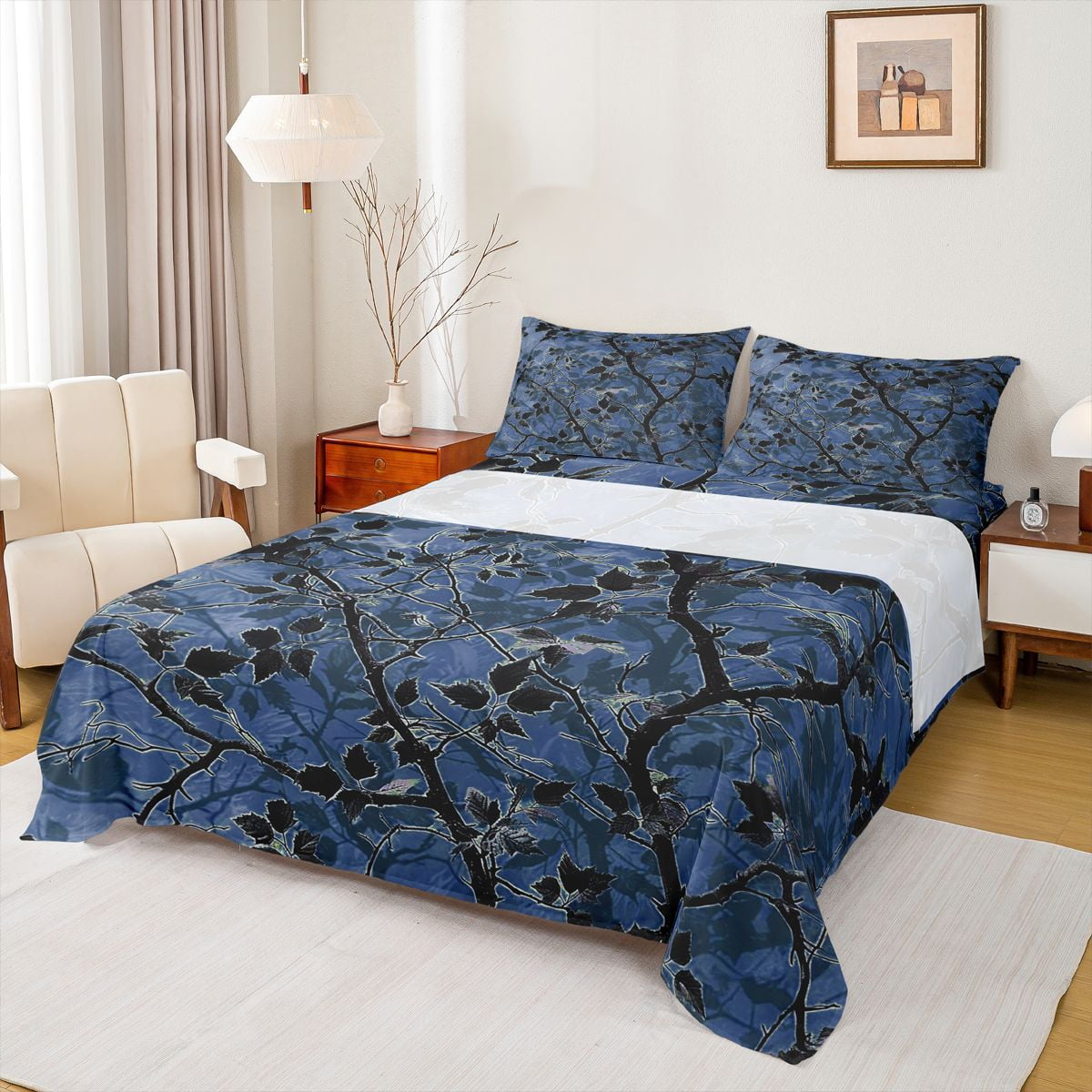 Feelyou Leaves Branches Bed Sheets for Teen, Farmhouse Plant King ...