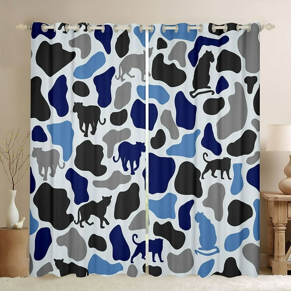 Feelyou Leopard Black Out Curtains, Polkadots Camouflage Curtains Pack ...