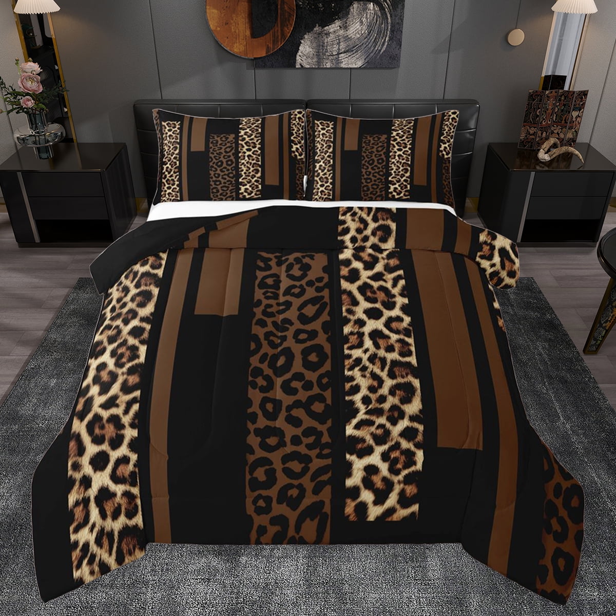 Feelyou Leopard Cheetah Print Full Size Comforter Sets, Modern Fashion ...