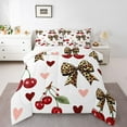 Feelyou Leopard Print Bowknot Queen Comforter Set, Cherry Love Heart ...