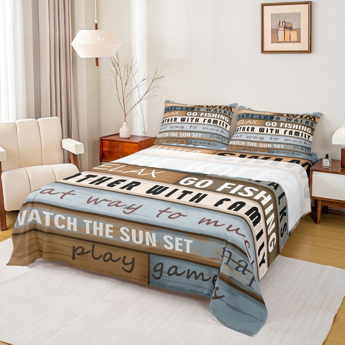 Feelyou Lodge Cabin Men Bed Sheets, Vintage Old Barn Door King Sheets ...