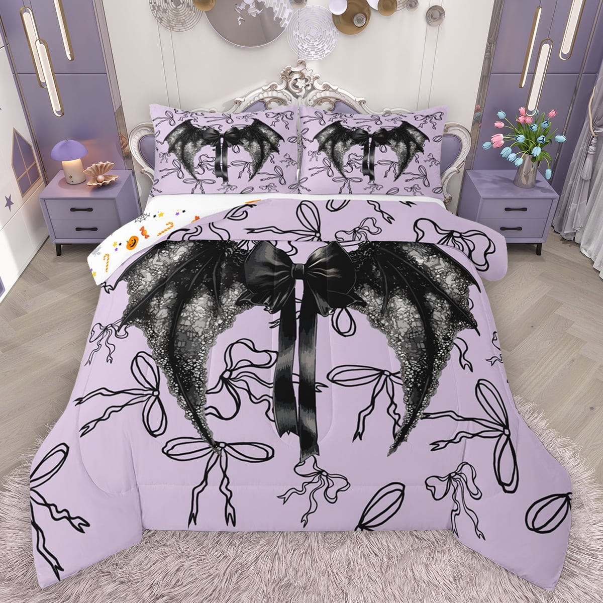 Feelyou Magic Angel Wing Bedding Comforter Set for Girl, Purple ...
