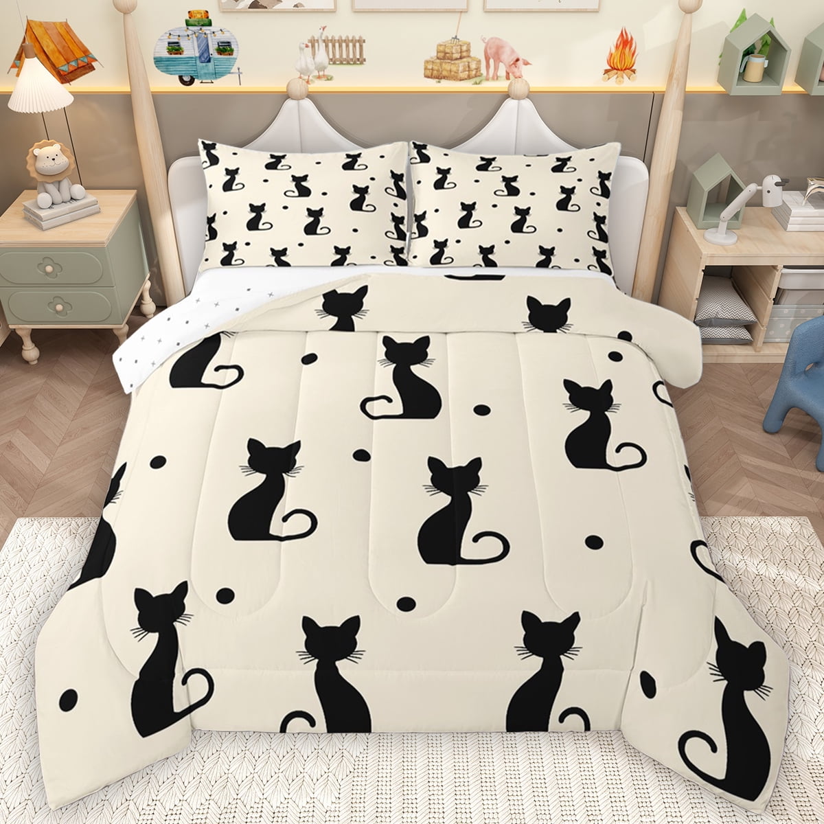 Feelyou Magic Cat Kitten Bedding Comforter Set for Kids, Fashion ...