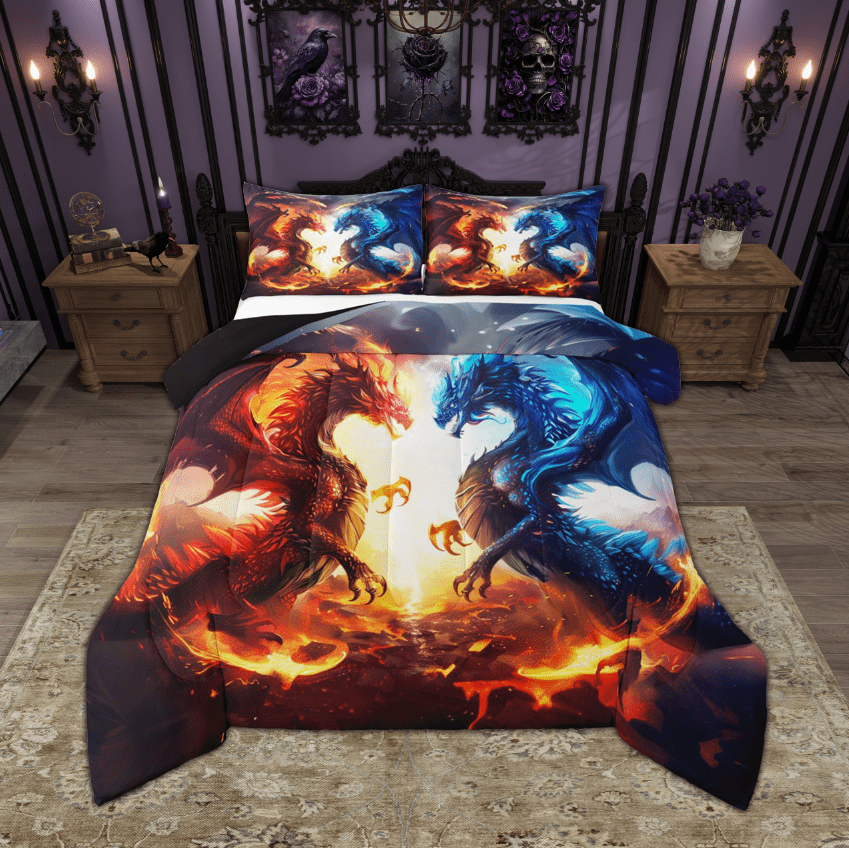 Feelyou Magic Dragon Full Size Comforter Sets, Ancient Wildlife Bedding ...