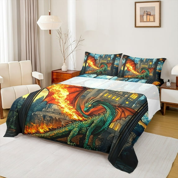 Feelyou Magic Western Dragon Twin Sheet Sets, Hippie Bohemian Animal ...