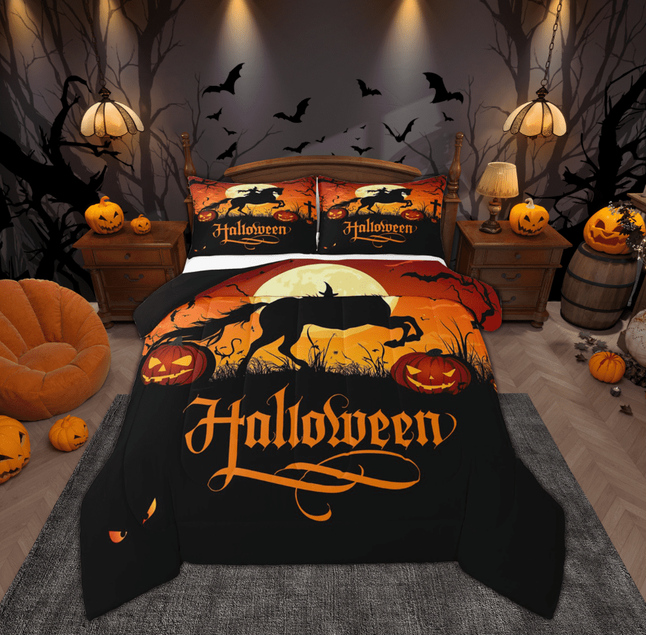 Feelyou Magic Witch Print Full Size Comforter Sets for Kid, Spooky ...