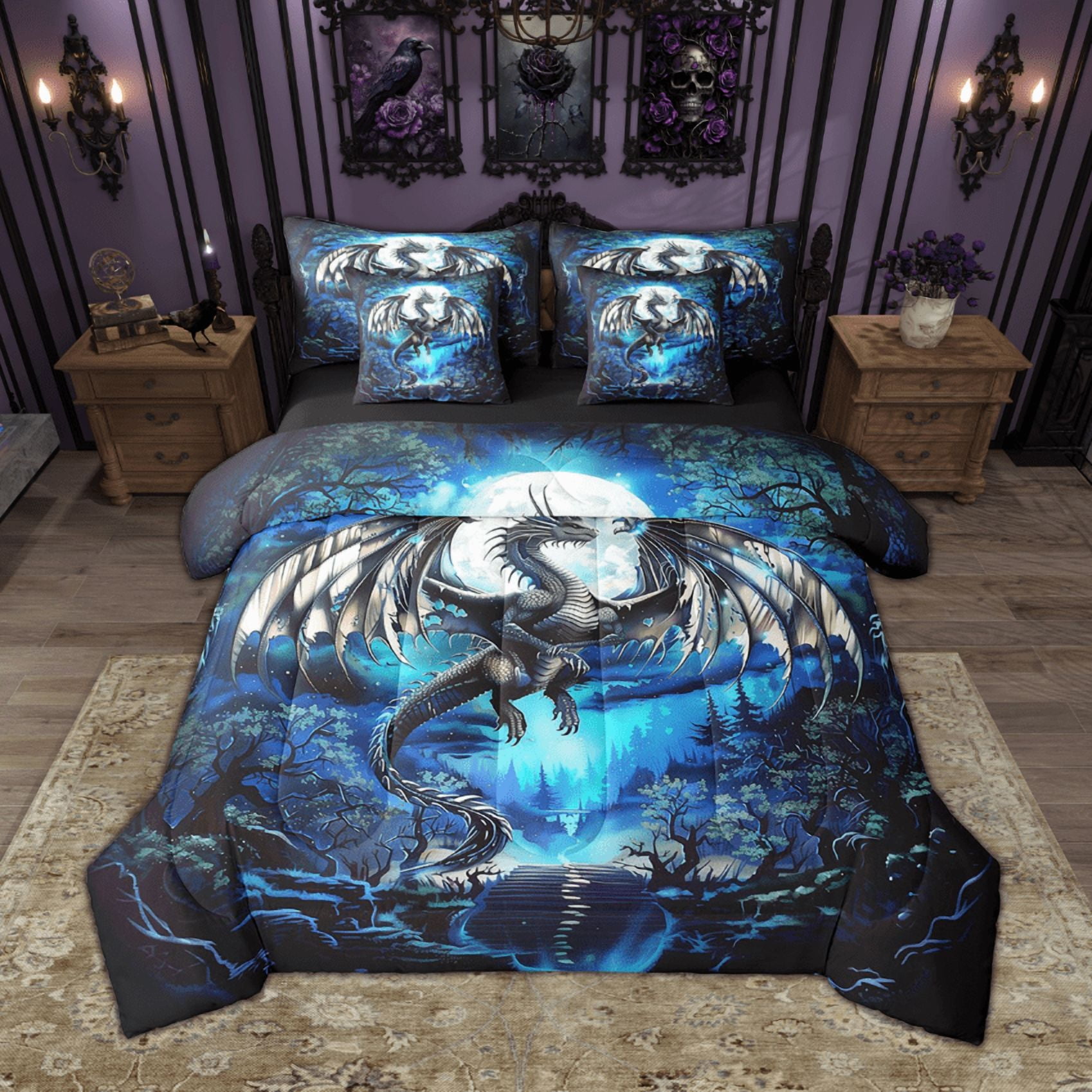 Feelyou Magical Dragon Twin Bedding Sets 7pcs for Boys, Magic Animal ...