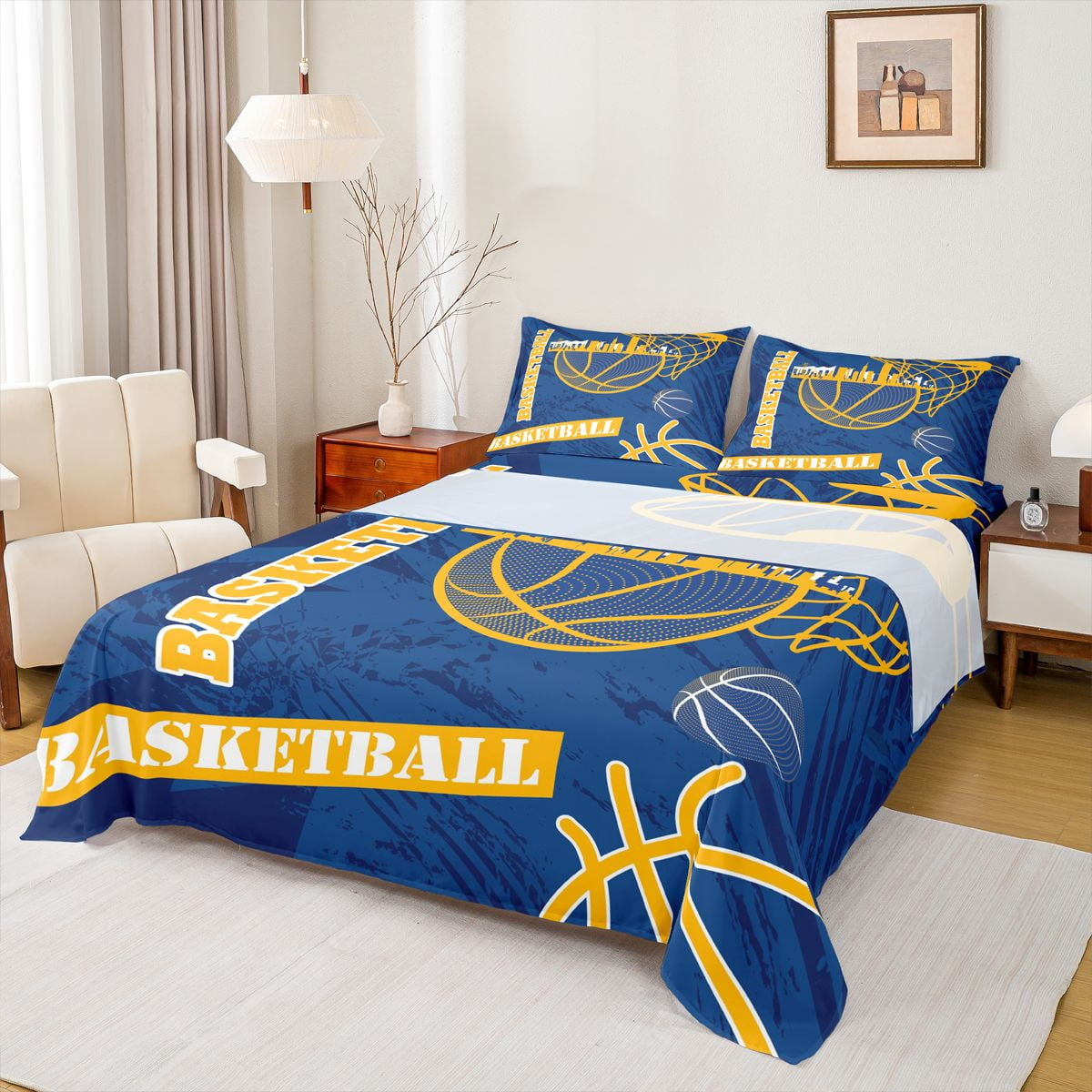 Feelyou Modern Basketball Player Full Size Sheets for Kid, Cartoon Ball ...