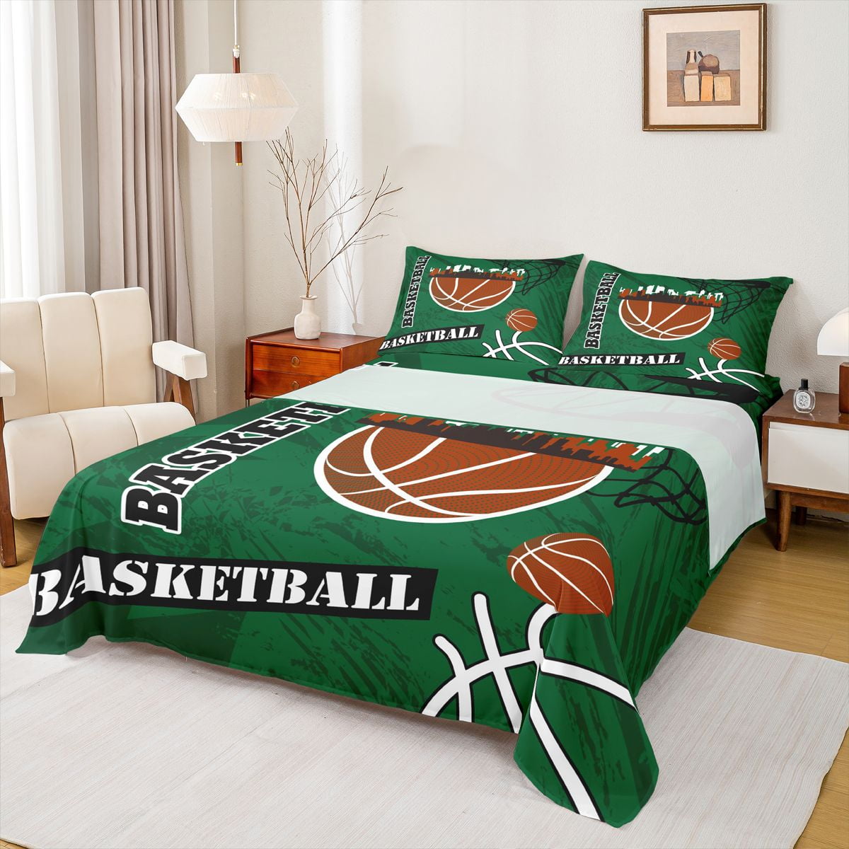 Feelyou Modern Basketball Player Full Size Sheets for Kid, Cartoon Ball ...