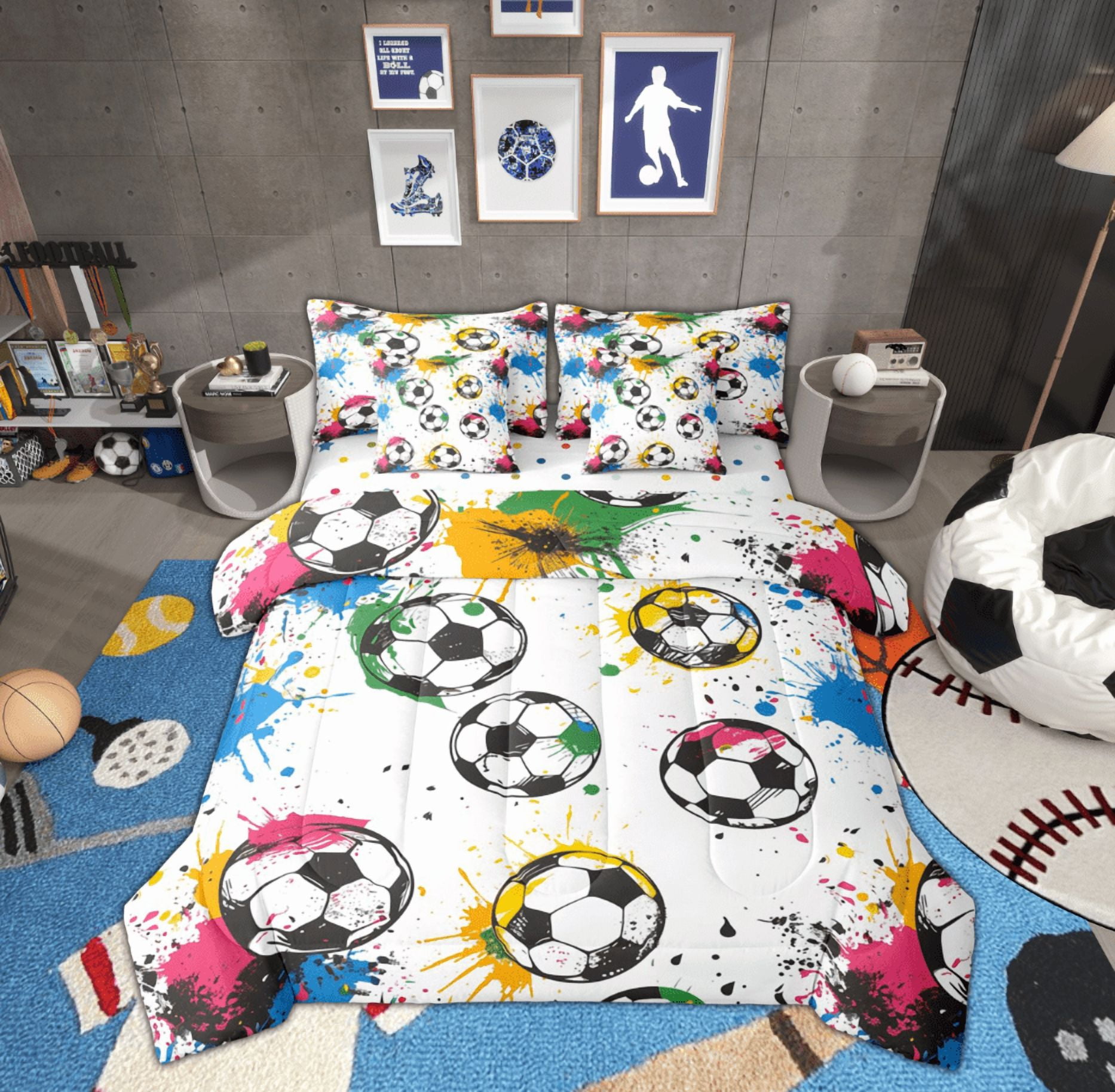 Feelyou Modern Basketball Teens Bedding Comforter Set 7-Piece ...