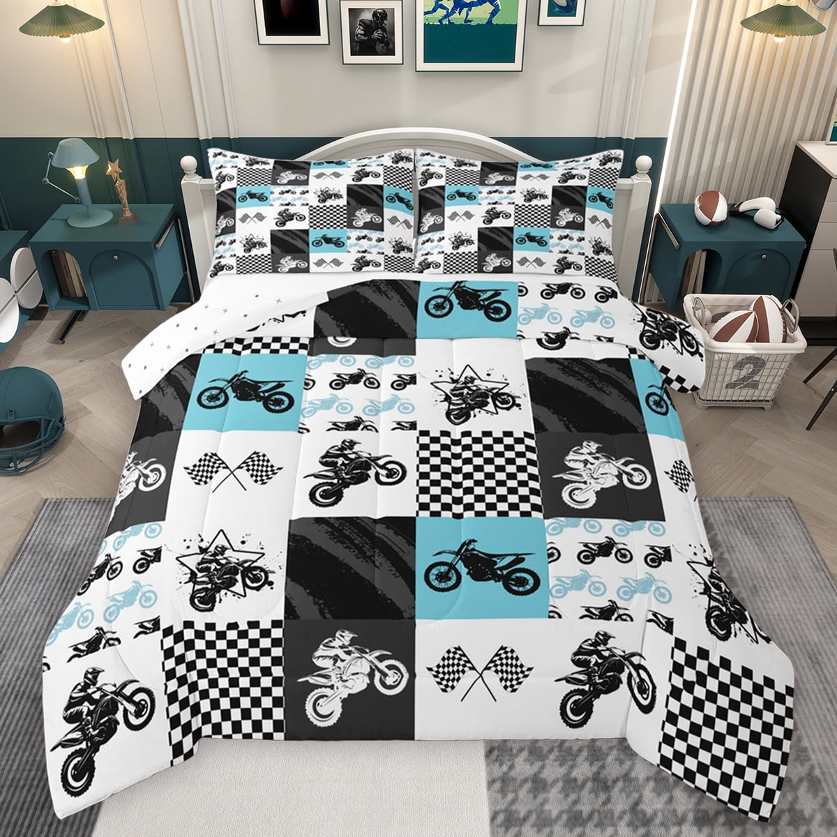 Feelyou Modern Dirt Bike Full Size Comforter Sets for Boy, Extreme ...