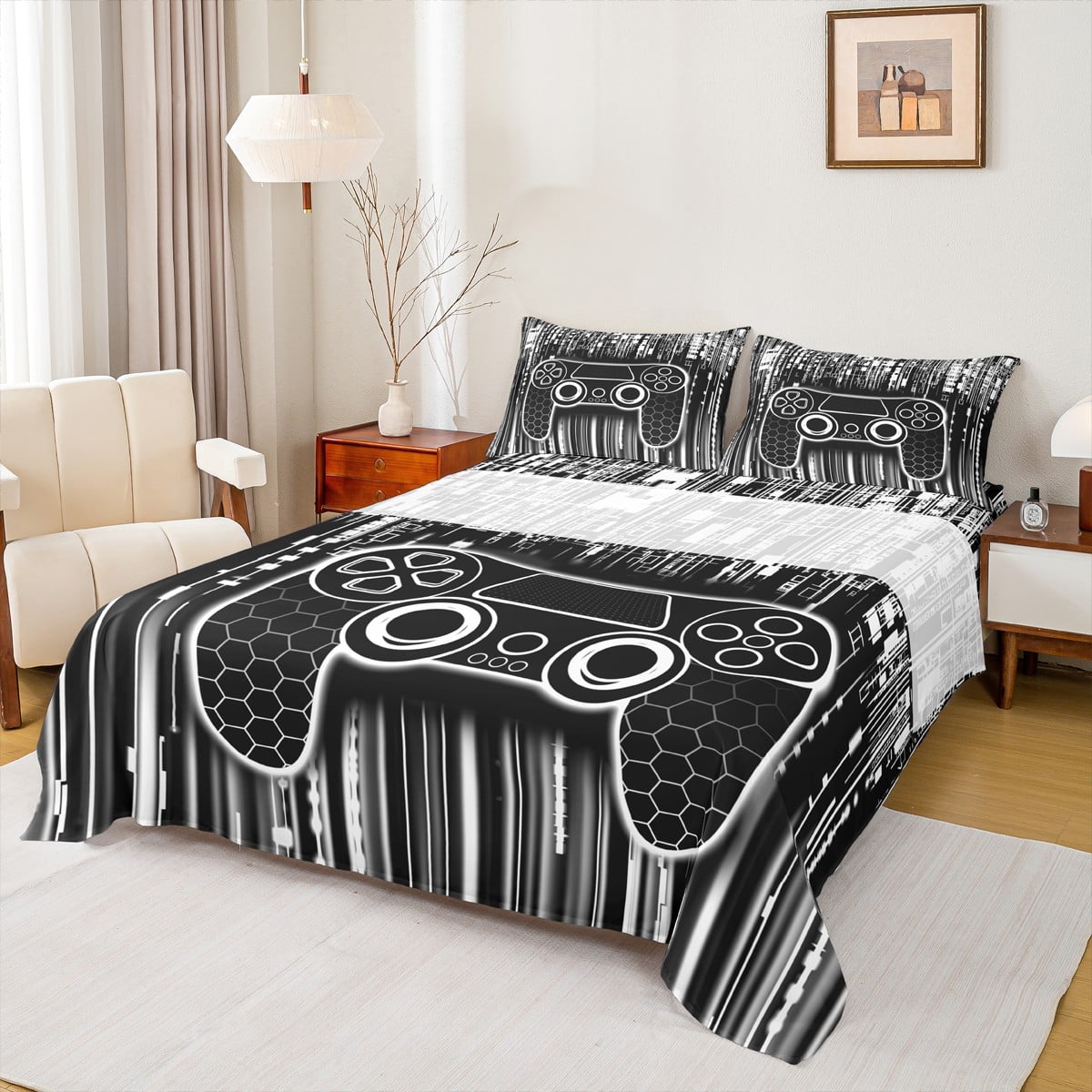 Feelyou Modern Game Console Bed Sheets for Kids, Cartoon Gamepad Lover ...